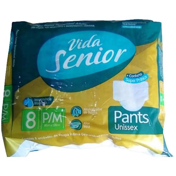 Fralda Geriátrica Vida Senior Pants P/M com 8 unidades - Fralda ...
