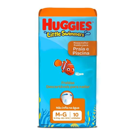 Fralda Huggies Little Swimmers Praia e Piscina M-G 10 Unidades - Fralda ...