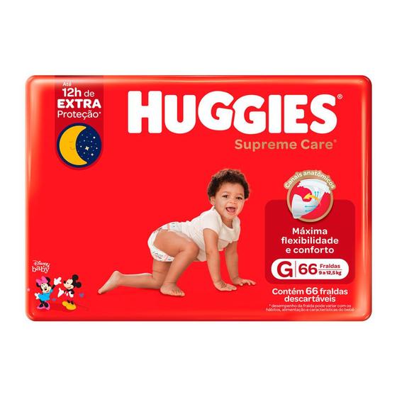 Fralda Huggies Supreme Care Tamanho G 66 Fraldas Descartáveis - Fralda ...