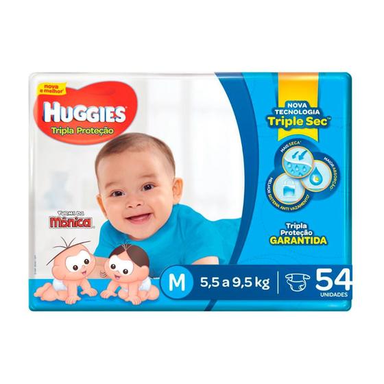 Fralda Huggies Tripla Proteção Tamanho M Pacote Mega 54 Fraldas ...