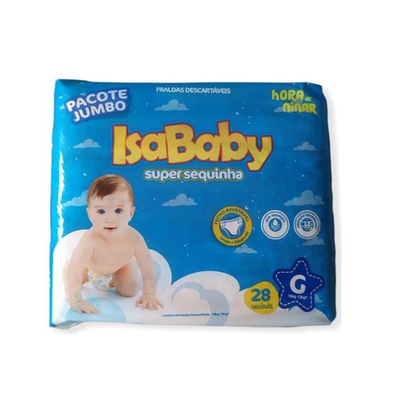 Fralda Infantil 28 Un Pacote Jumbo G Isababy - Fralda Descartável ...