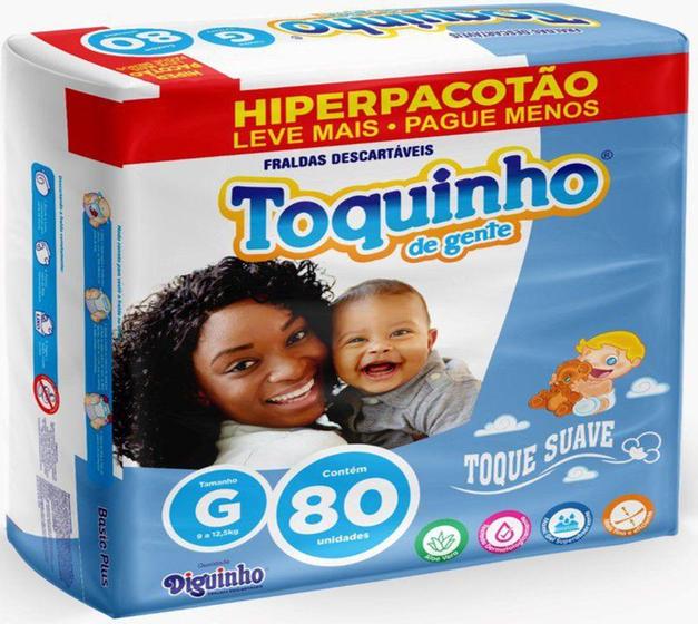 Fralda Infantil Toquinho Hiper Pacotão - DIGUINHO - Fralda Descartável ...