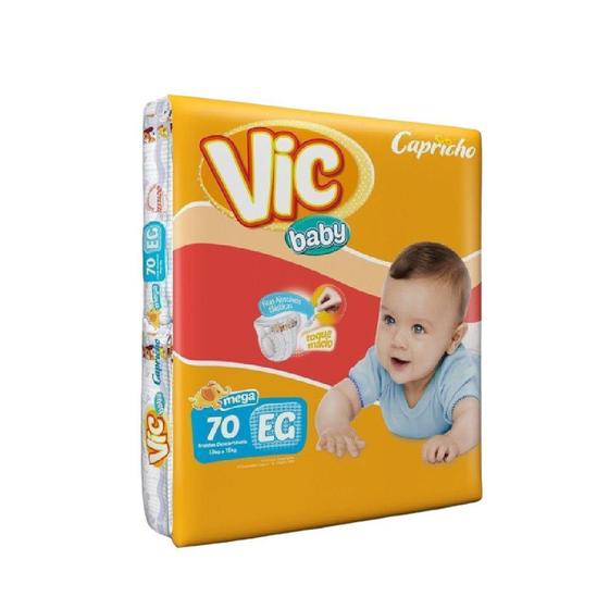 Fralda Infantil Vic Baby Mega Eg - 70 Unidades - Capricho - Fralda ...