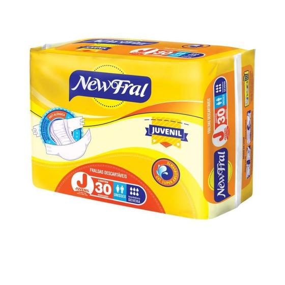Fralda Juvenil New Fral Plus - Tam. Único 20 a 33 Kg c/ 30 Unidades ...