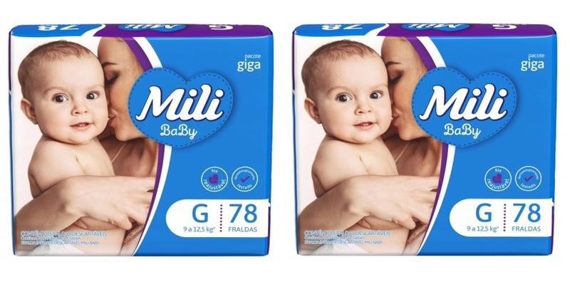 Fralda mili giga baby g78 - kit 2 unidades - Fralda Descartável ...