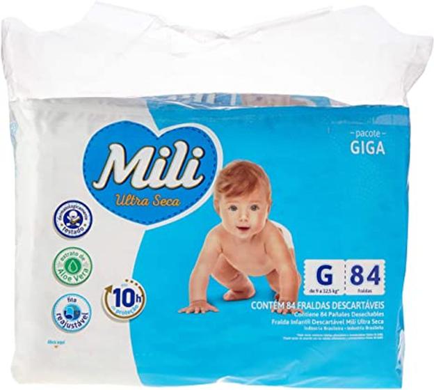 Fralda Mili Giga Ultra Seca G 84 Unidades - Fralda Descartável ...