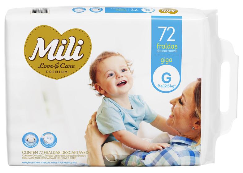 Fralda Mili Love & Care Giga Tamanho Grande "G" - 6 Camadas - Pacote ...