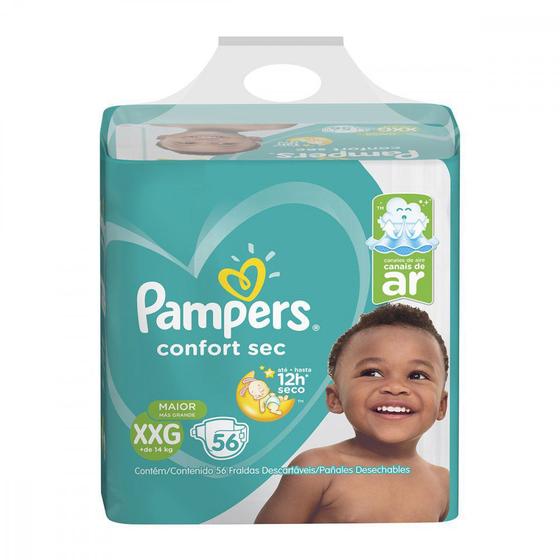 Fralda Pampers XXG Confort Sec Super 56 Unidades - Fralda Descartável ...