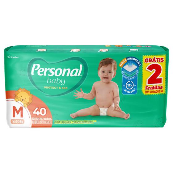 Fralda Personal Baby Protect & Sec M 40 Unidades - Fralda Descartável ...