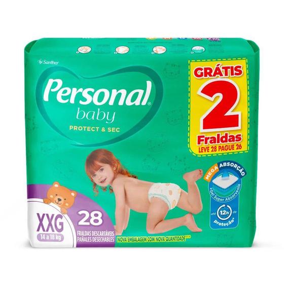 Fralda Personal Baby Protect & Sec XXG Leve 28 Pague 26 - Fralda ...