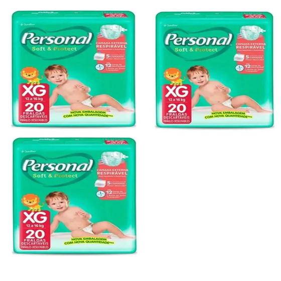 Fralda Personal Baby Soft & Protect Jumbo XG c/60 Unidades - Fralda ...