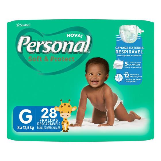 Fralda Personal Soft & Protect Tamanho G Pacote Jumbo com 28 Fraldas ...