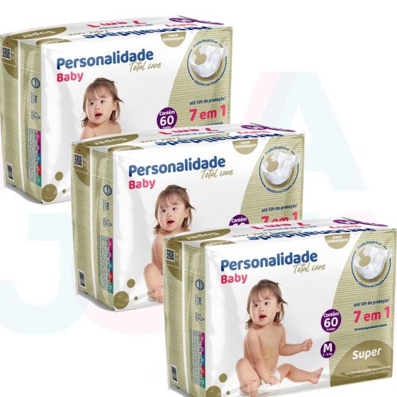 Fralda Personalidade Baby Total Care 7 Em 1 Tam M -180un - Fralda ...