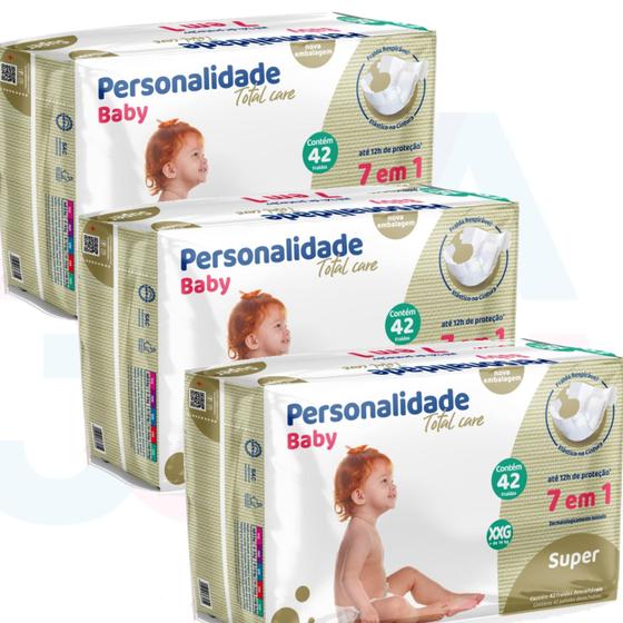 Fralda Personalidade Baby Total Care 7 Em 1 Tam XXG - 126un - Fralda ...