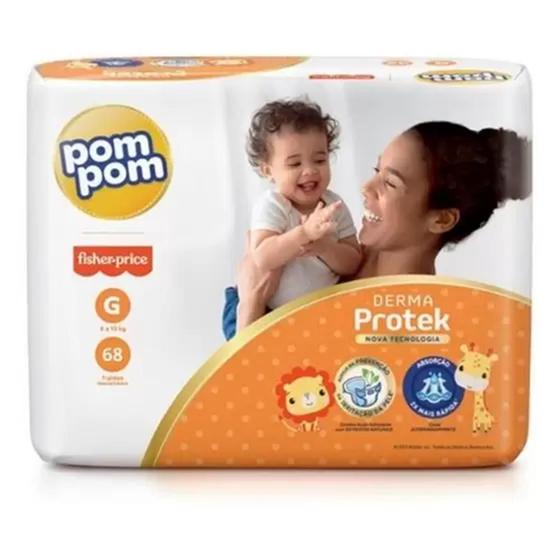 Fralda Pom Pom Derma Protek Hiper 1 Pacote Fisher Price Tamanho G ...