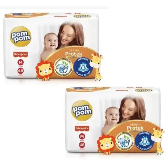 Fralda Pom Pom Derma Protek Hiper 2 Pacotes Fisher Price Tamanho M ...