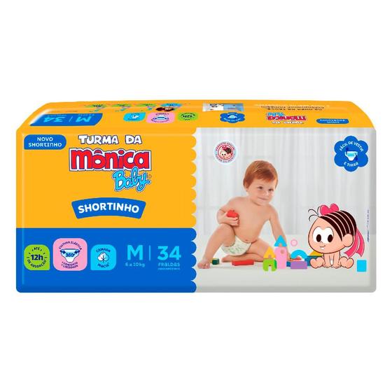 Fralda Shortinho Turma da Mônica Baby Tamanho M com 34 Fraldas ...