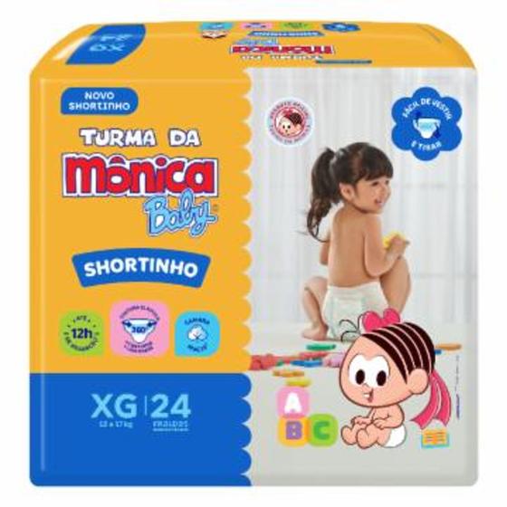 Fralda Shortinho Turma da Mônica Baby Tamanho XG com 24 unidades ...