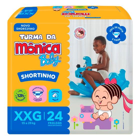 Fralda Shortinho Turma da Mônica Baby Tamanho XXG com 24 Fraldas ...
