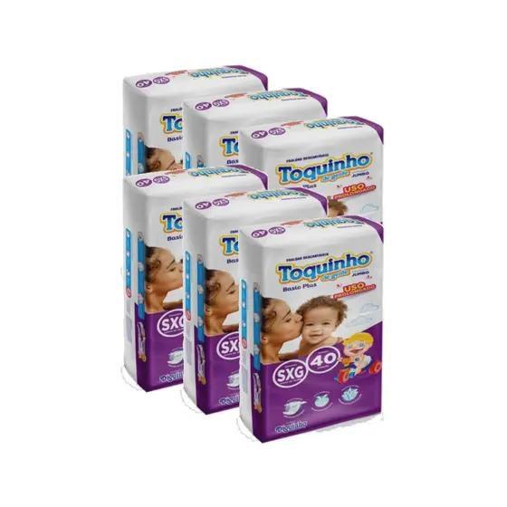 Fralda Toquinho de Gente Basic Plus 6 Pacotes Tamanho XXG - 40 Unidades ...