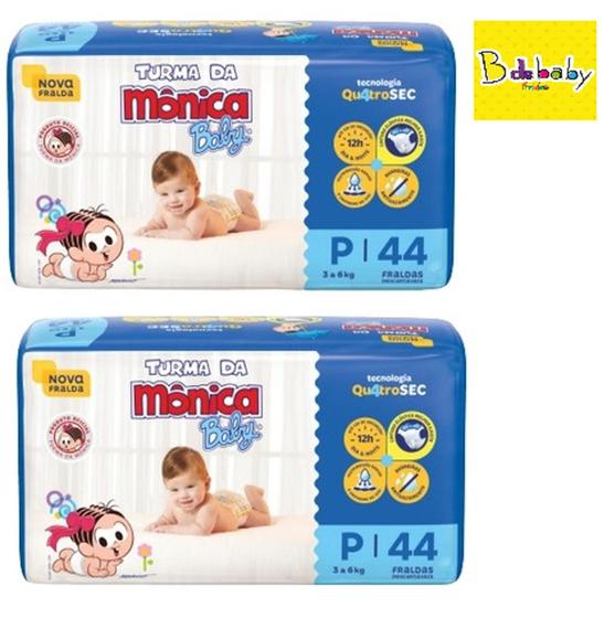 Fralda Turma da Mônica Baby Econômica Tamanho P Com 88 Unidades - ONTEX ...