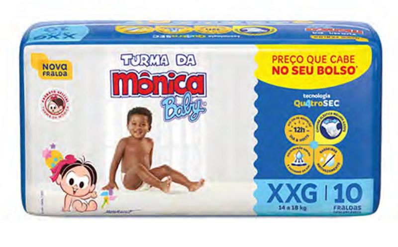 Fralda Turma Da Monica Baby Tamanho RN, P,M,G,XG, XXG - Turma da Mônica ...