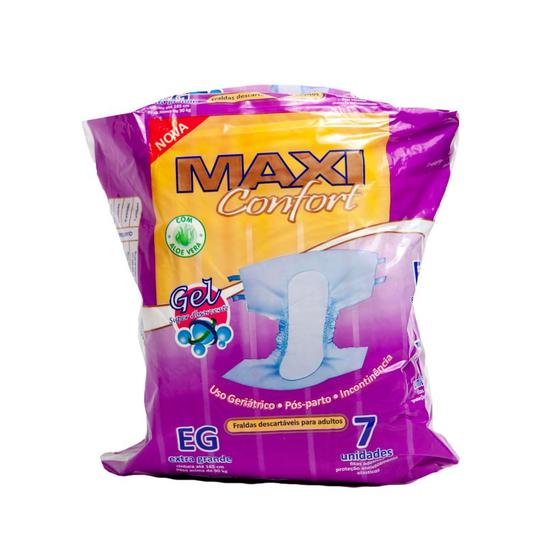 Fraldas Geriátrica Descartável EG - Pacote com 7 unidades - MAXI CONFORT - Fralda Geriátrica ...