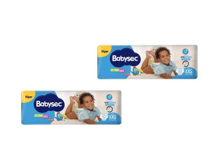 Fraldas Infantil Babysec Hiper 2 Pacotes Tamanho XXG - Fralda ...