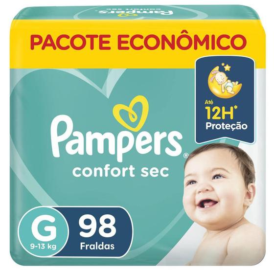 Fraldas Pampers Confort Sec Max G 98 Unidades - Fralda Descartável ...