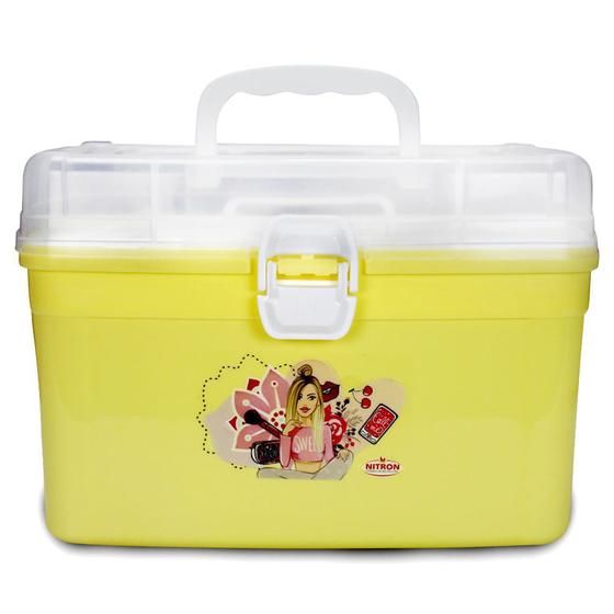 Frasqueira Grande Nitron com 8 Divisórias e Bandeja 18 x 28 x 19 cm ...