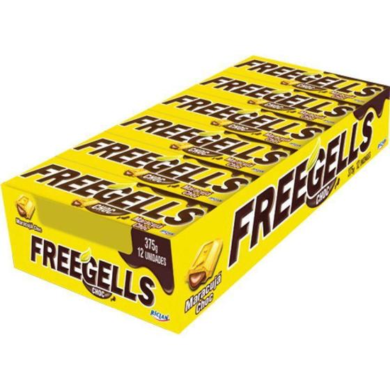 Freegells Chocolate Maracuja 375g 12un - RICLAN - Balas - Magazine Luiza
