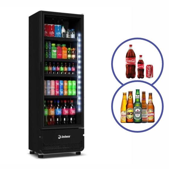 Freezer Expositor Vertical Bivolt De Bebidas Imbera 410 Litros Preto ...
