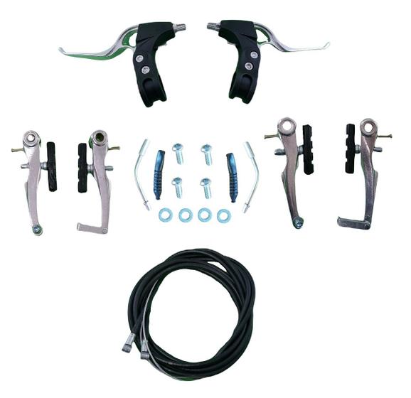 Freio V-brake Para Bicicleta C/ Manete Alumínio Polido Logan - Freio de ...