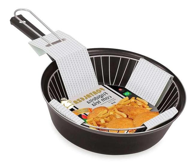 Frigideira Alta 24Cm Com Cesto Fritadeira Fortaleza - Preta ...
