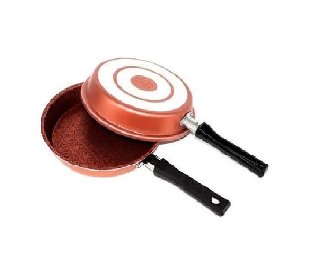 Frigideira Dupla Omeleteira Panela Antiaderente N18 Cobre - Ramos ...