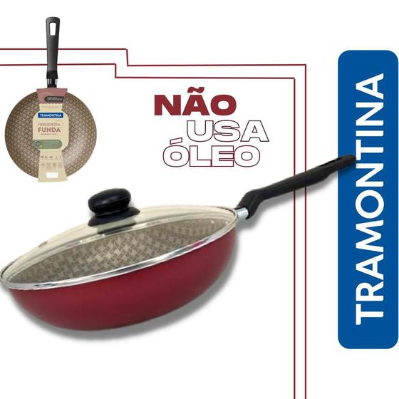 Frigideira Funda Antiaderente Tramontina 24Cm Com Tampa - Frigideira ...