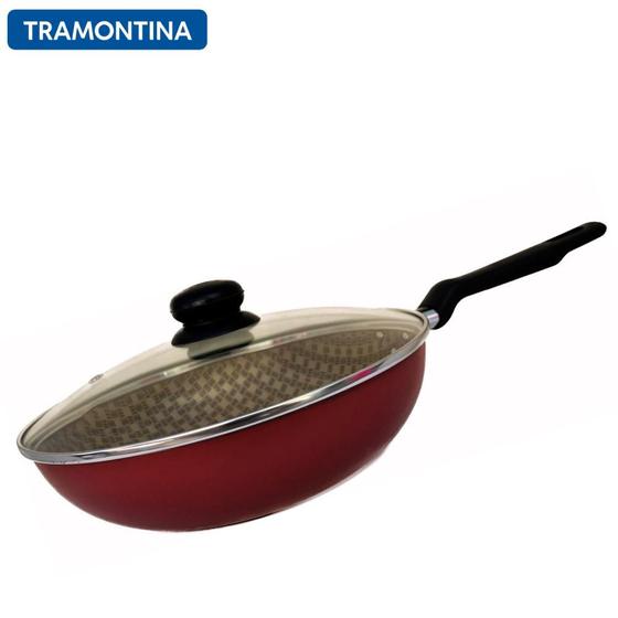 Frigideira Funda Com Tampa 24 Cm Tramontina Loreto Vermelho ...