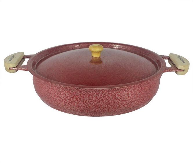 Frigideira Grande Alumínio Fundido 30 cm craqueado vermelha - DIVIFORT ...