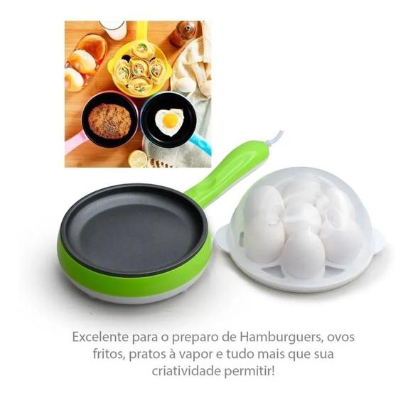 Frigideira multifuncional cozedor de ovos elétrico de 2 andares panela ...