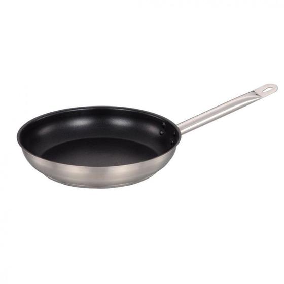 Frigideira profissional inox 28 cm com antiaderente, fundo triplo e ...