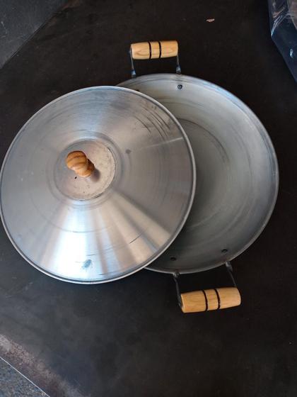 Frigideira Tacho Fogão De Indução Paella Panela Wok com Tampa ...