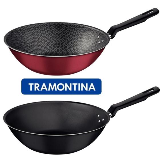 Frigideira Wok Funda Grande Alumínio Antiaderente Profissional ...