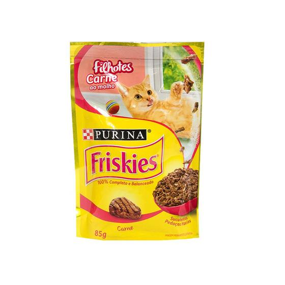 Friskies de Carne ao Molho Sachê para Gatos Filhotes 85g - Ração Úmida ...