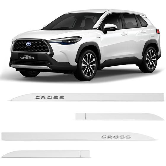Friso Lateral Corolla Cross 2021 2022 Branco Polar Alto Relevo Flash ...