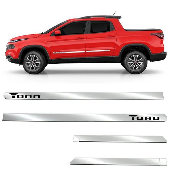 Friso Lateral Largo Toro 2016 a 2023 Kit Cromado Personalizado 4 Portas ...