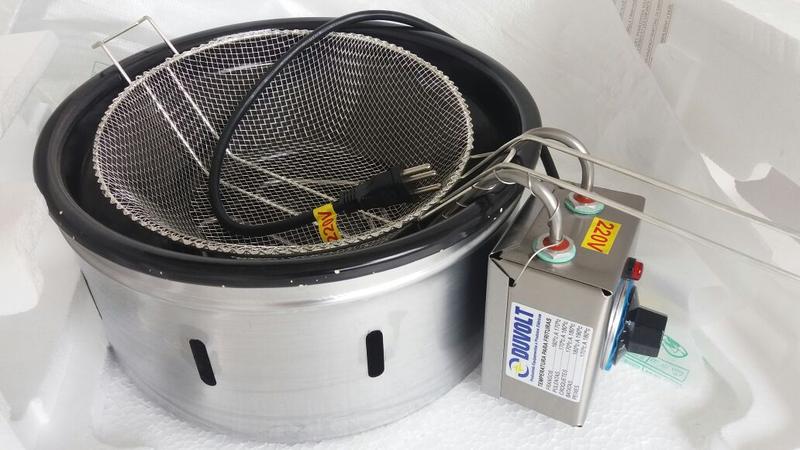 Fritadeira elétrica profissional/Tacho esmaltado preto 4 litros 2500 ...