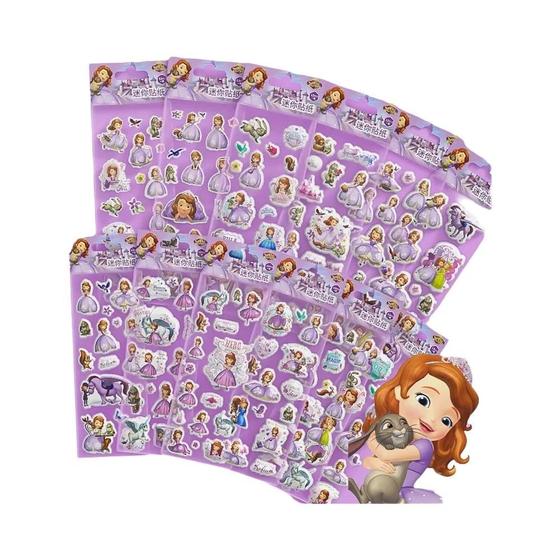 Frozen Mickey Minnie Sofia Elsa Princesa 3D Adesivos Inchados 12 Peças ...
