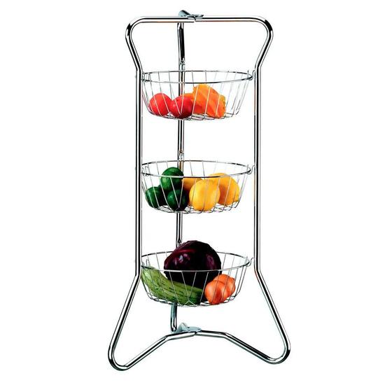 Fruteira de Inox Dobrável com 3 Cestos Removíveis Frutta e Verdure ...