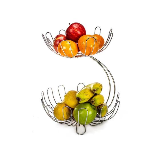 Fruteira De Mesa Dupla Inox Para Cozinha Erca - Erka - Fruteira de Mesa ...