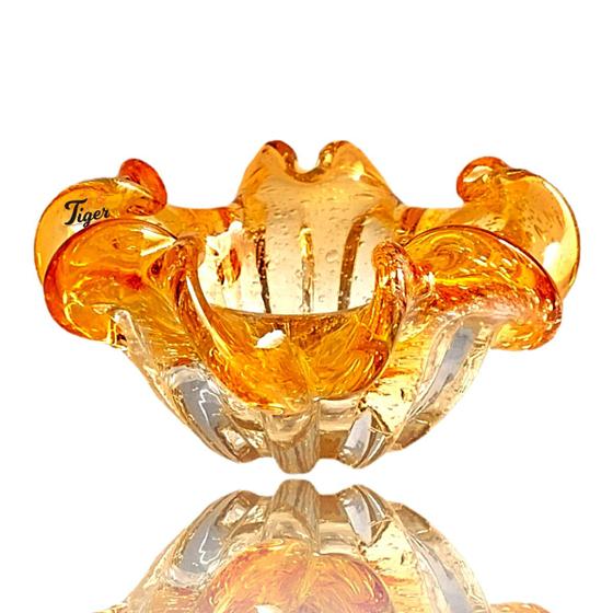 Fruteira De Vidro Murano Para Mesa 21x10cm Cor Âmbar Centro - Tiger ...